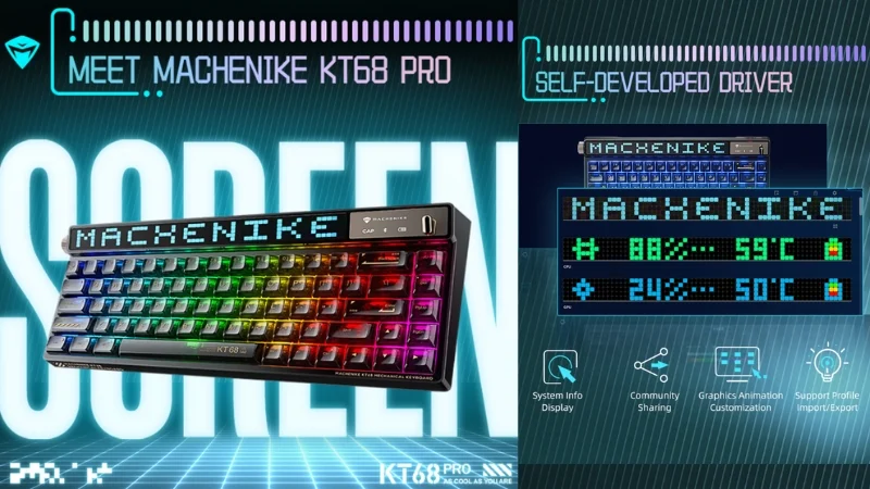 Bàn phím cơ không dây Machenike KT68 Pro - Bàn phím cơ độc lạ từ ...