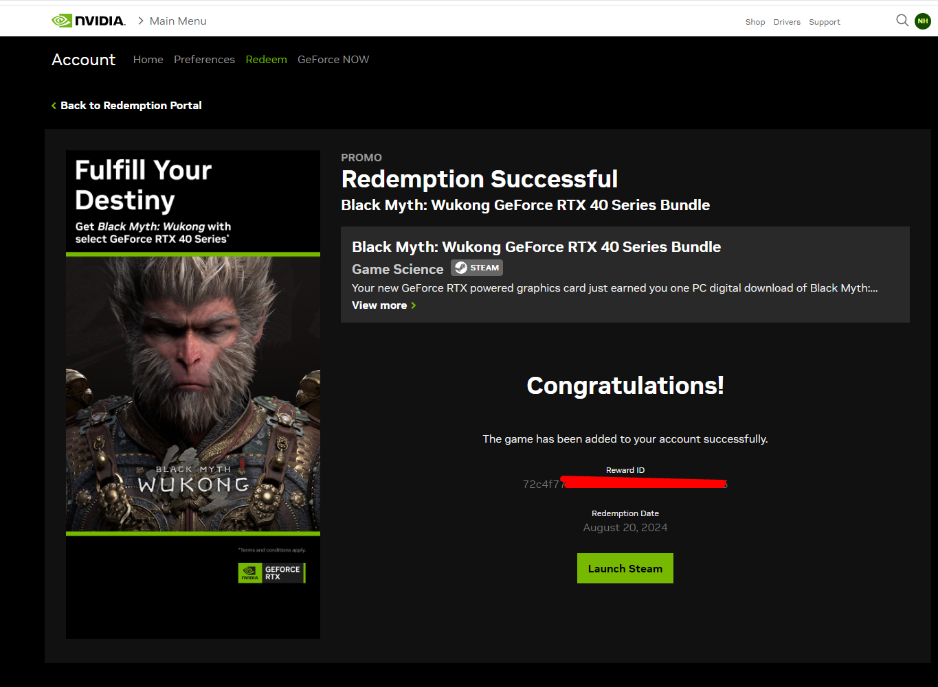 Hướng dẫn Redeem code Black Myth: Wukong - Colorful GeForce RTX 40 Series